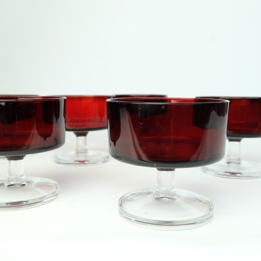 French Luminarc Red Glass - Dessert Bowls - Function In Form